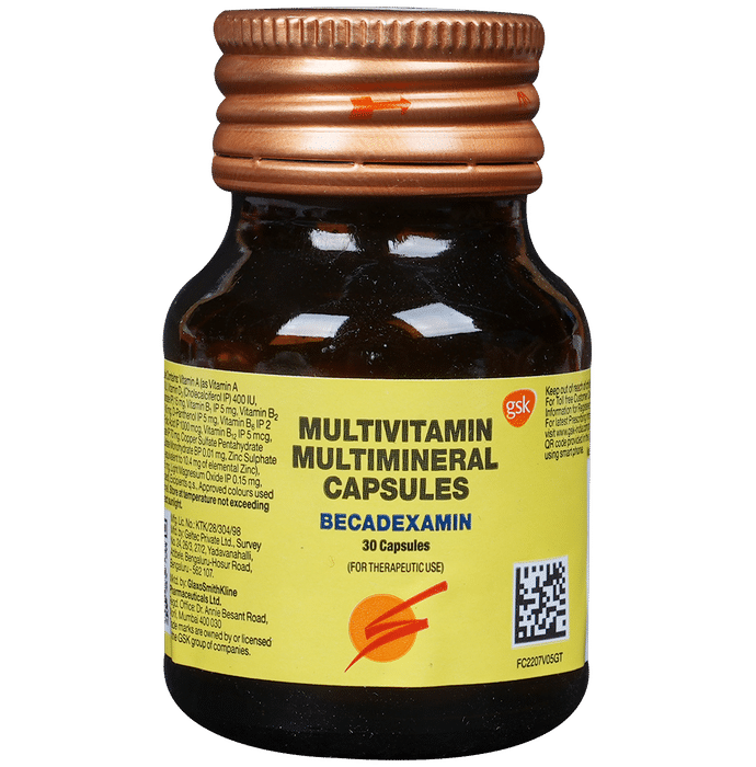 Buy Becadexamin Multivitamin & Multimineral Capsule Soft Gelatin Capsule Online | Classic Derma