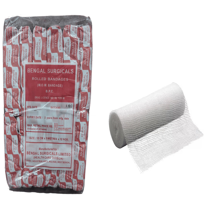 Absorbent Cotton Medical Gauze Roll Bandage (12 Each) 10cm x 5m ...