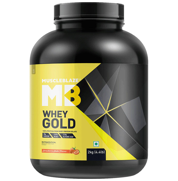 MuscleBlaze Whey Gold 100% Whey Protein Isolate | With Digestive ...