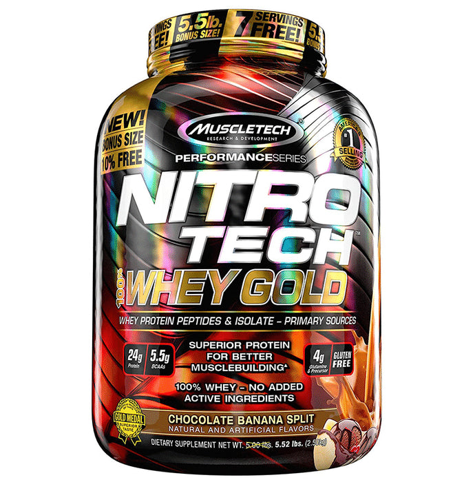 Muscletech Performance Series Nitro Tech 100% Whey Gold Whey Protein ...