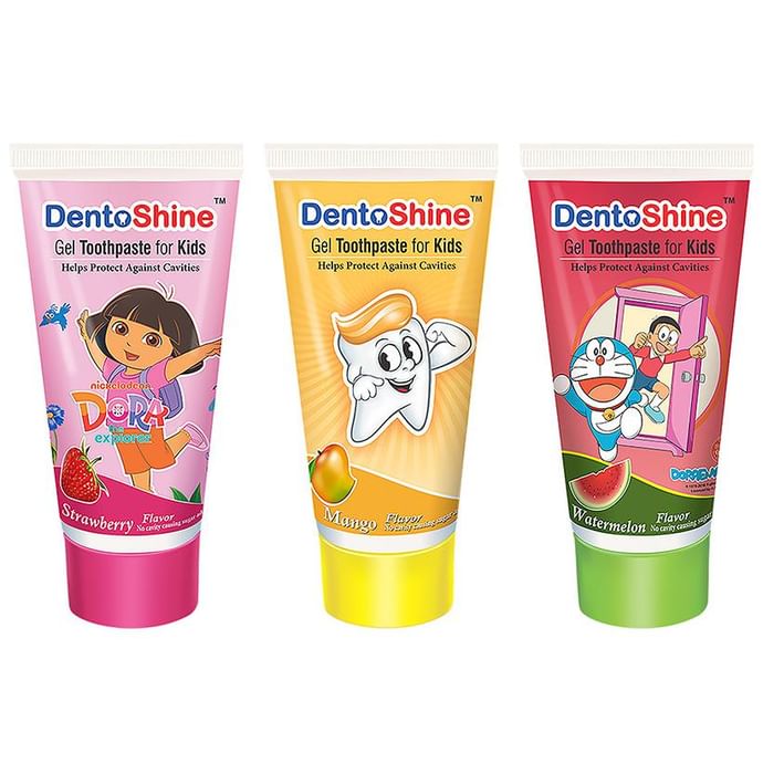 DentoShine Strawberry Mango & Watermelon Gel Toothpaste for Kids ...