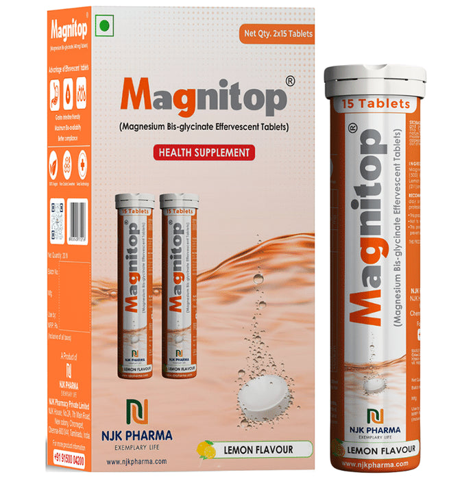 Magnitop Magnesium Bis-Glycinate Effervescent Tablet Lemon – Classic Derma
