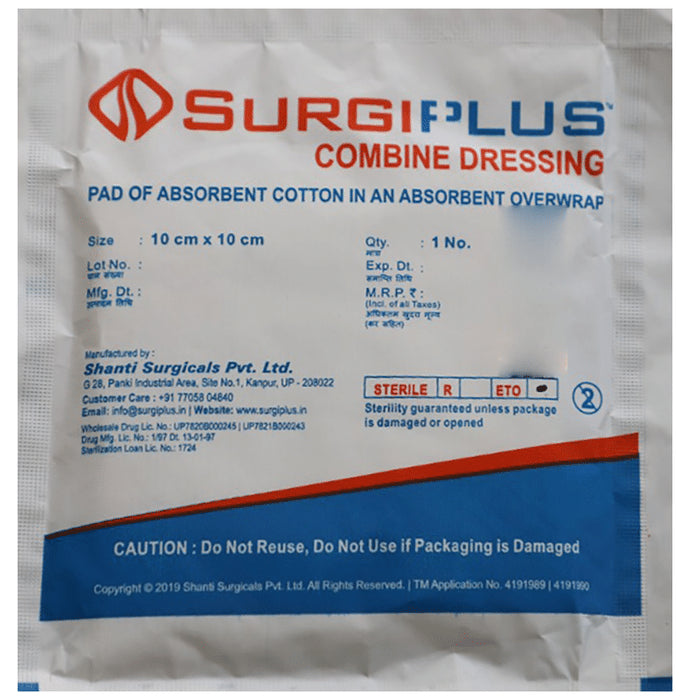 Surgiplus Combine Dressing 10cm x 10cm – Classic Derma