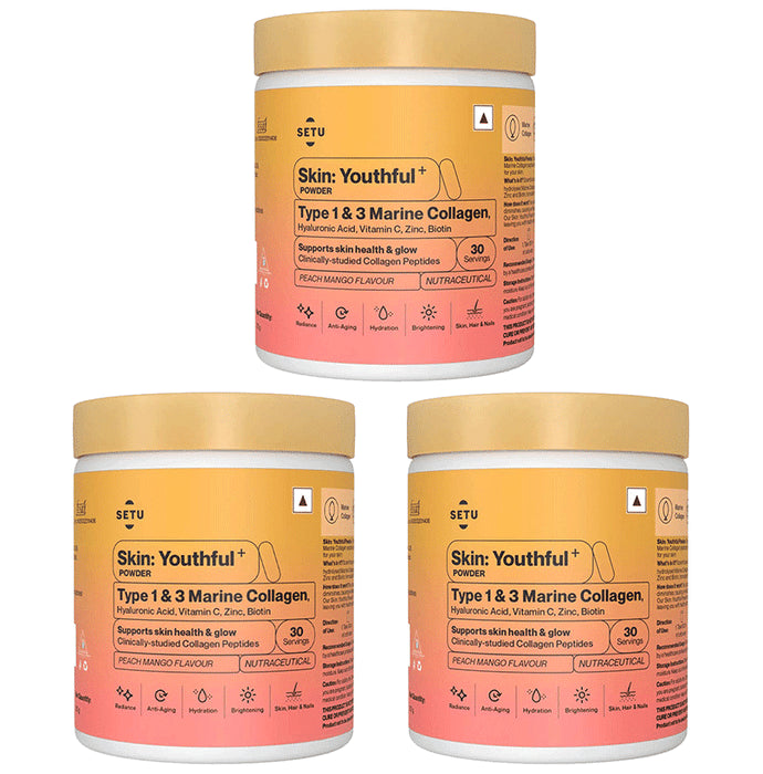 Setu Skin: Youthful Marine Collagen Powder (200gm Each) Peach Mango ...