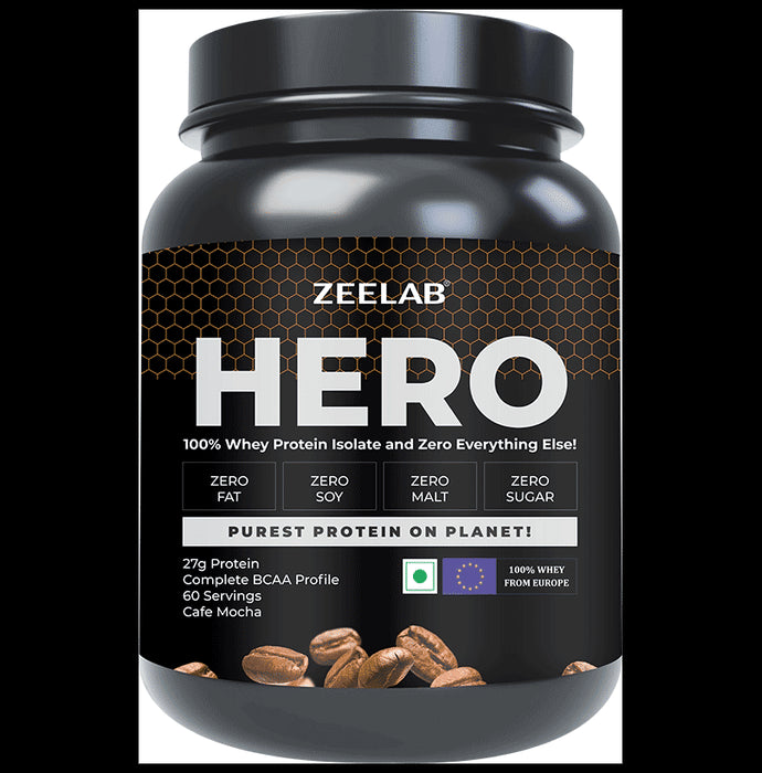 Zeelab Hero 100% Whey Protein Isolate Café Mocha Powder – Classic Derma