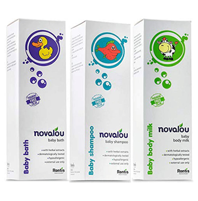 Buy Novalou Combo Pack of Baby Bath 250ml, Baby Shampoo 200ml and Baby ...